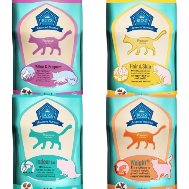 [1Kg] Buzz cat Premium บัซซ์ แคท พรีเมี่ยม อาหารแมวสูตรพรีเมี่ยม ...