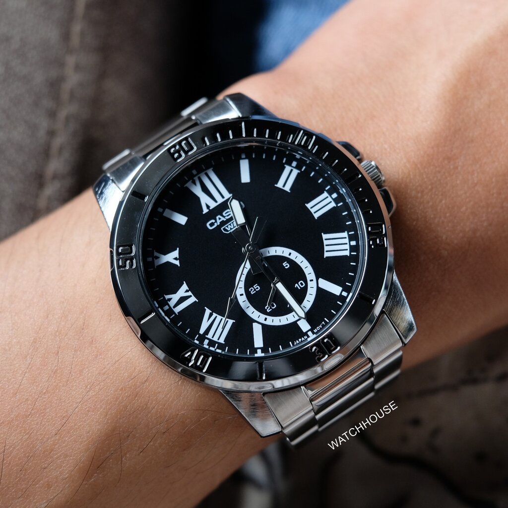 นาฬิกาผู้ชาย Casio รุ่น Mtp Vd200d 1b อะนาล็อก คาสิโอ Shopee Thailand