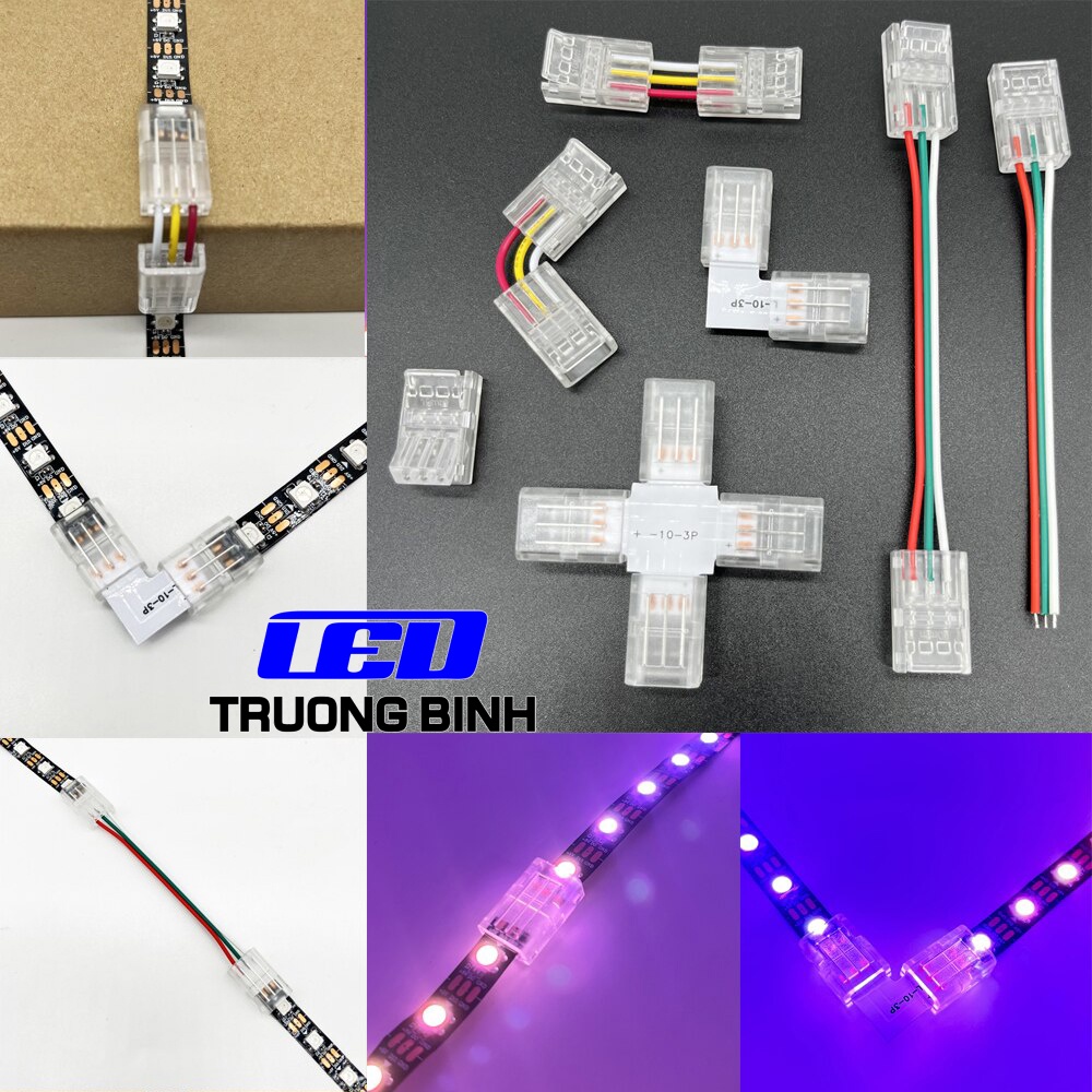 3pin TRANSPARENT QUICK CONNECTOR พร้อมการเชื่อมตะกั่ว 10 มม.สําหรับสี ...