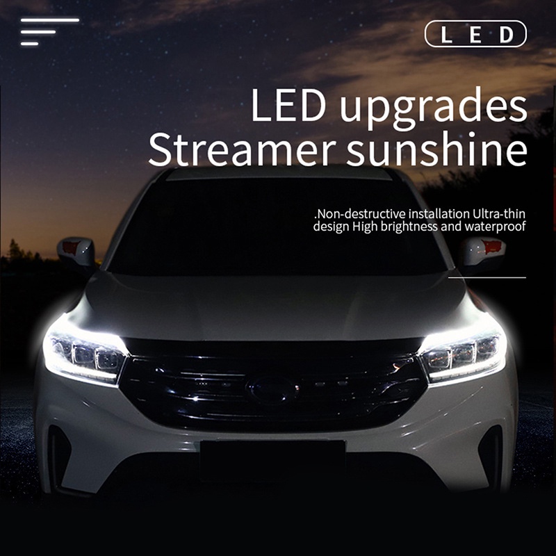 T1h 12V รถ Led Light Strip DRL ไฟวิ่งกลางวันแถบสัญญาณยืดหยุ่นไฟ YL2302 ...