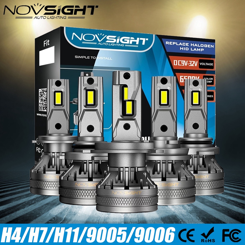 Novsight N37 9005 H11 H4 หลอดไฟหน้า LED 120W 22000LM 6500K รับประกัน 3 ...