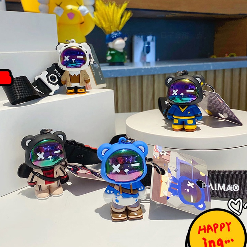 T1h Cool hip hop หมีพวงกุญแจ lightning หญิงรถตุ๊กตา Key Chain จี้ ...