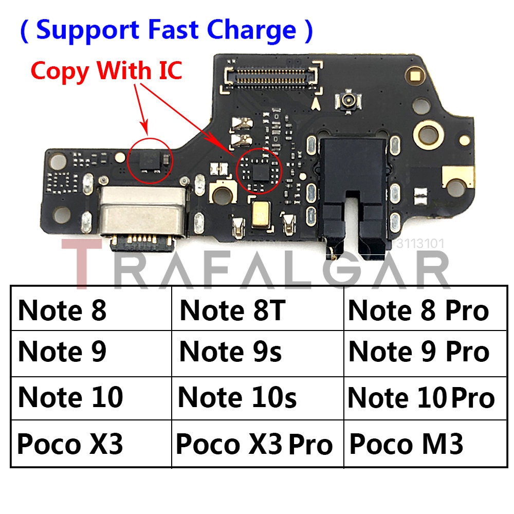 Usb ชาร์จพอร์ต Flex Cable Connector สําหรับ Xiaomi Poco X3 M4 Pro M3 ...