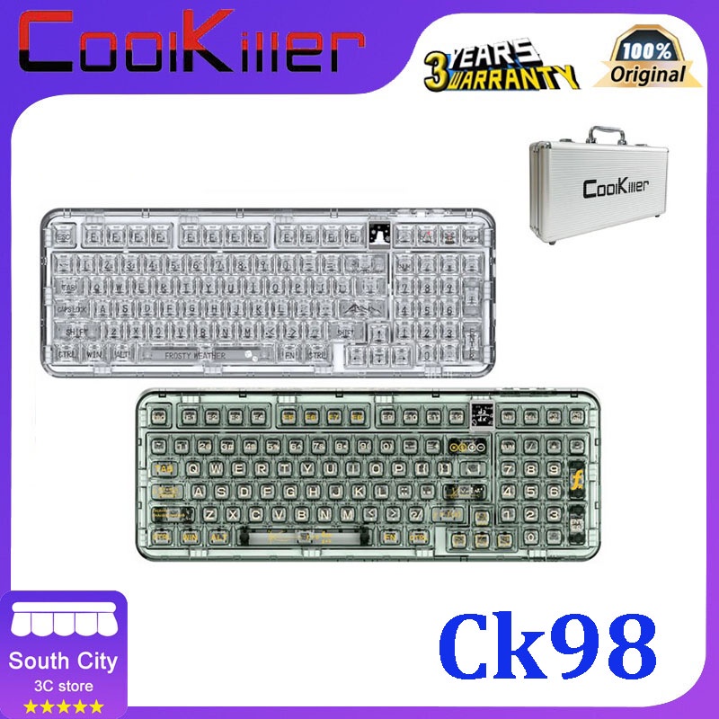 Coolkiller CK98 คีย์บอร์ดเมคคานิคอล บลูทูธไร้สาย 2.4G กล่องอะลูมิเนียม สามโหมด สําหรับช่าง ...