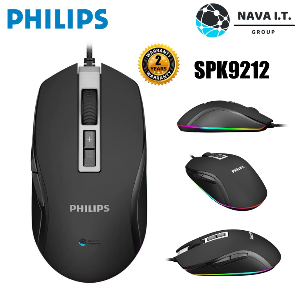 ⚡️กรุงเทพฯด่วน1ชั่วโมง⚡️ PHILIPS SPK9212 8D RGB GAMING MOUSE0 เมาส์ ...