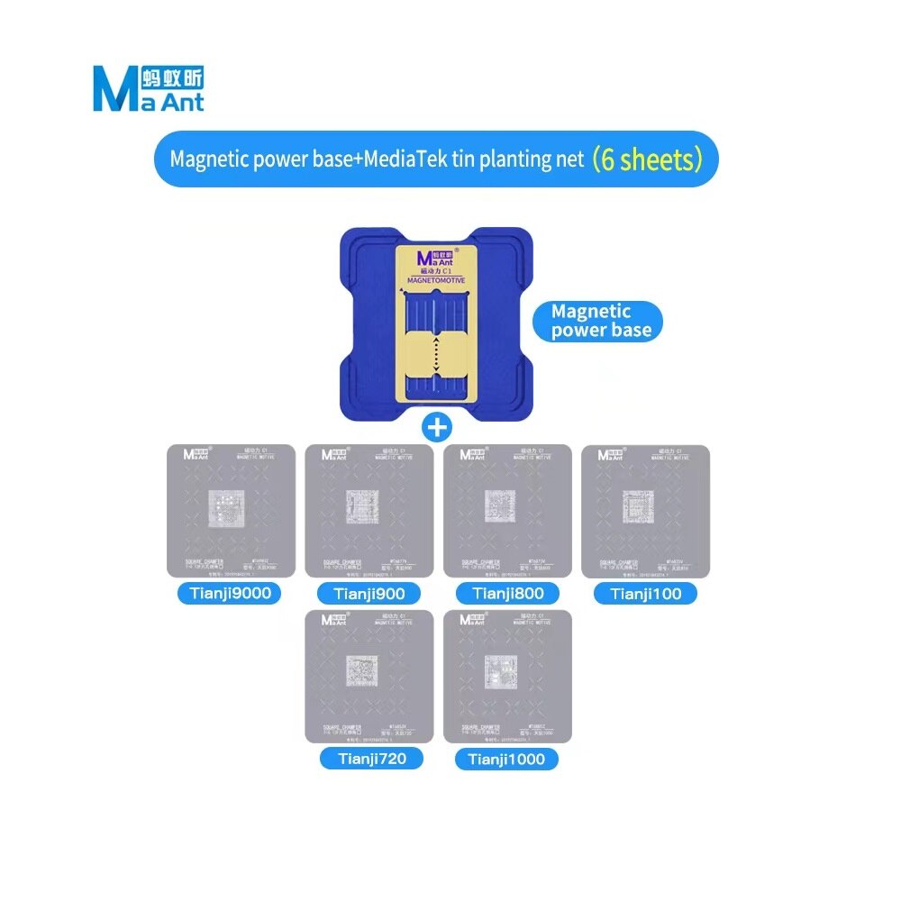 e46 MaAnt C1แม่เหล็ก MTK CPU BGA Universal Reballing Stencil สำหรับ MT6983Z MT6877V MT6873V ...