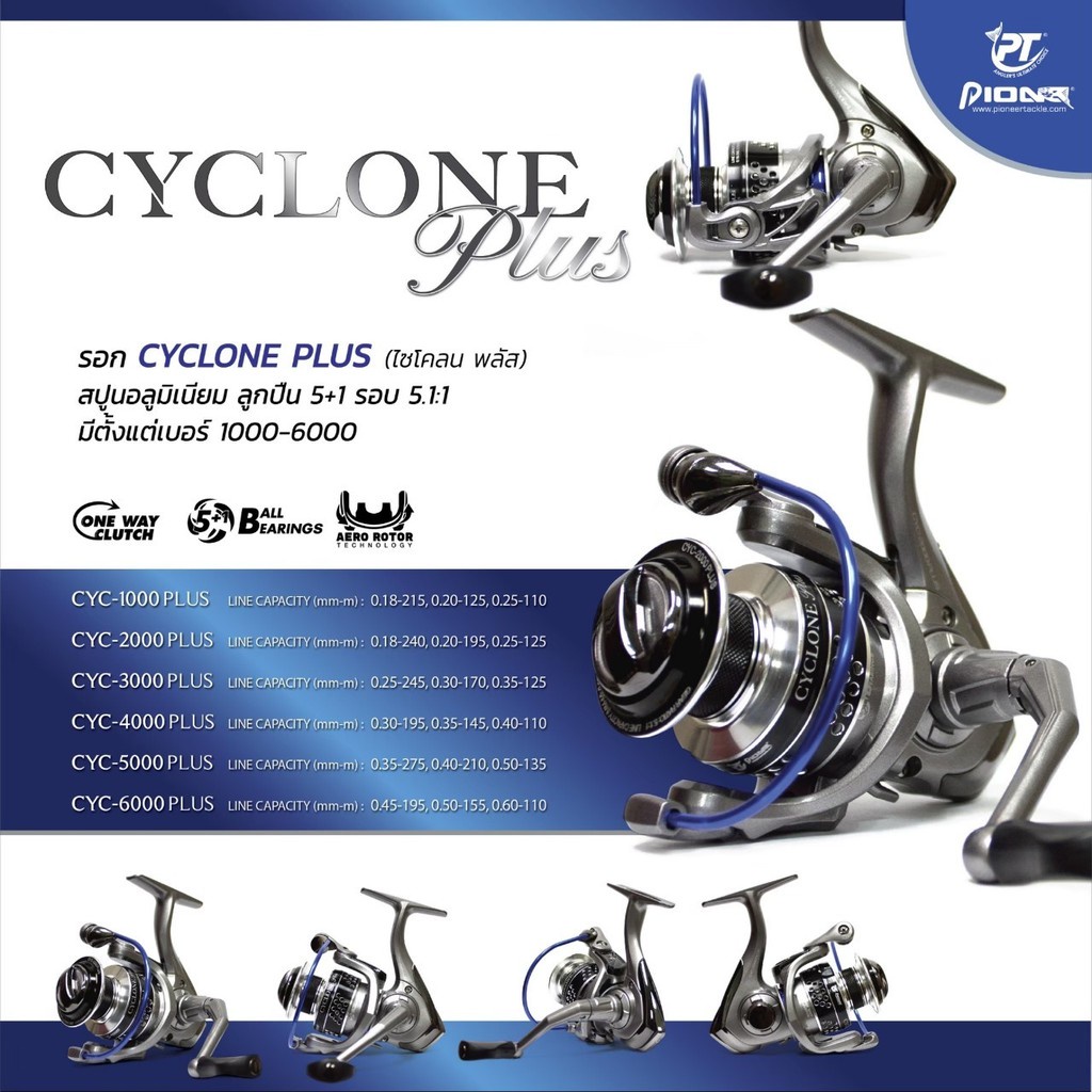 Pioneer รอก รุ่น Cyclone plus อัตราส่วนตัว 5.1:1 BB 5+1 (สีบรอนซ์เเทา ...