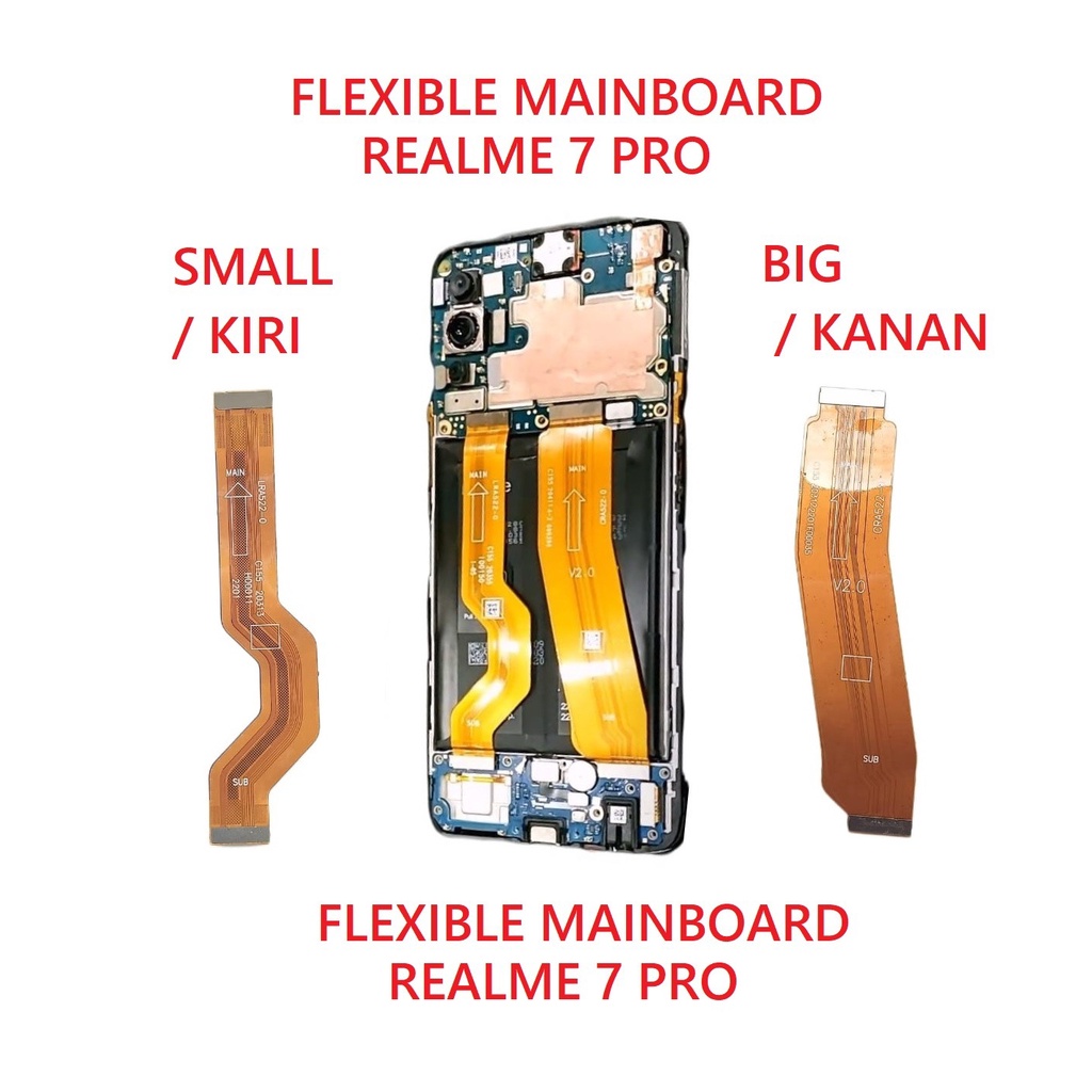 MESIN Realme 7 Pro เมนบอร์ดแบบยืดหยุ่นที่รองรับ RMX2170 Flex Board ...