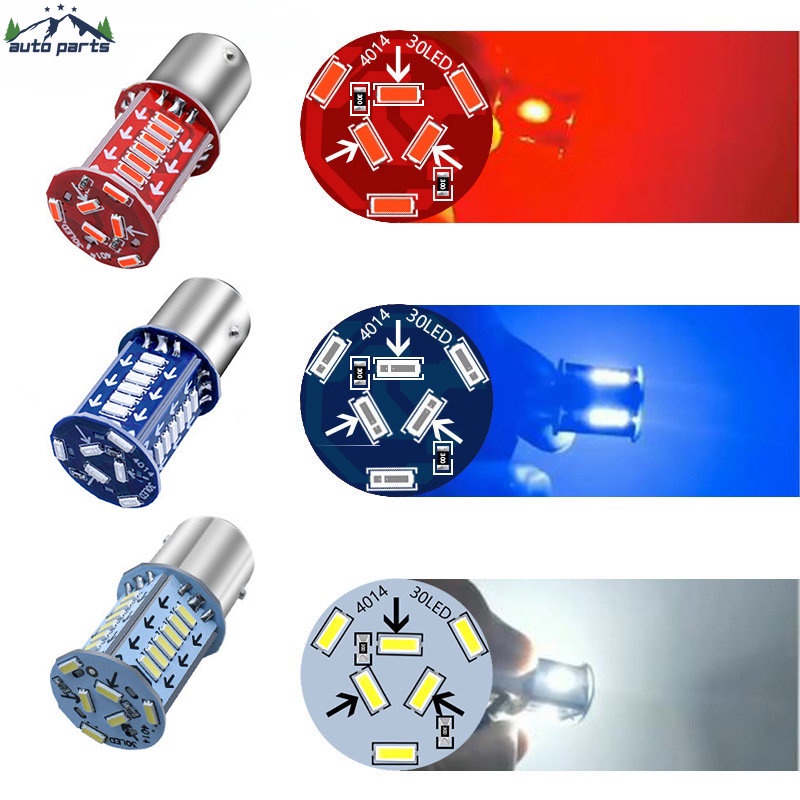 หลอดไฟเบรกท้ายรถยนต์ Led 1157 6W 12V อุปกรณ์เสริม สําหรับรถจักรยานยนต์ ...