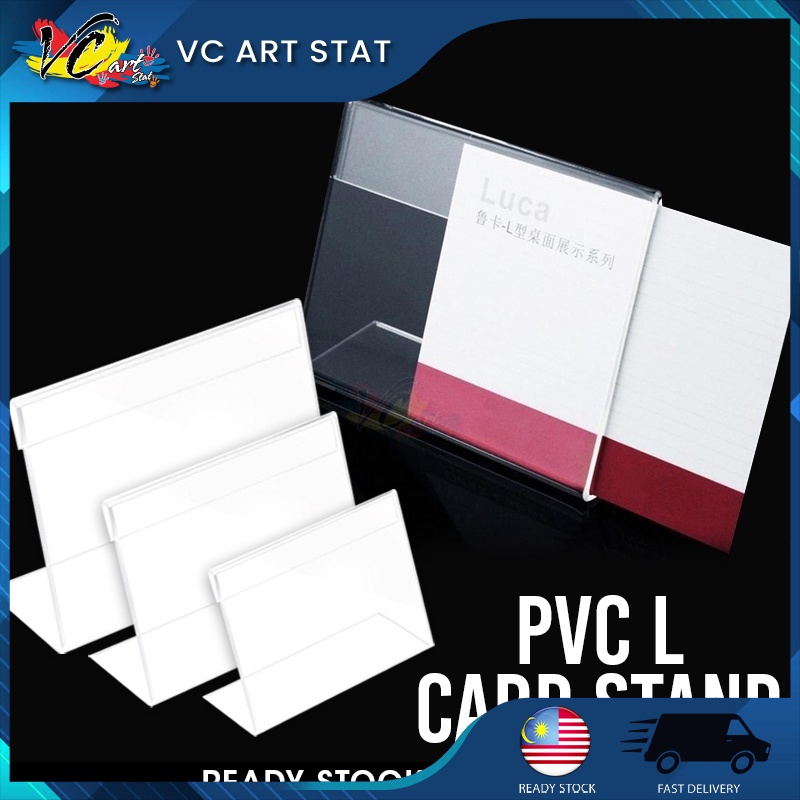 VC Art PVC L Shape Card Stand ราคาราคาผู้ถือแท็ก Pengepit Tanda Harga ...