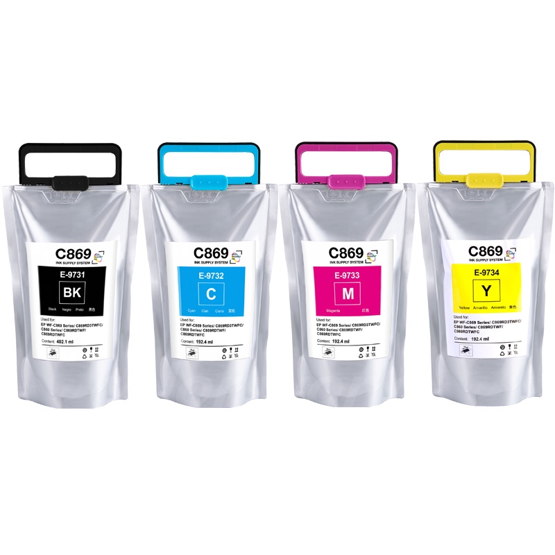 มีสต๊อกในไทย T9731 T9732 T9733 T9734 ink cartridge ink bag with pigment ink for Epson WF-C869Ra ...