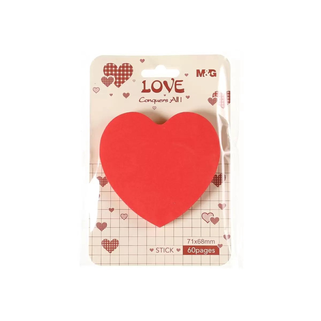 HOMEHAP กระดาษโน๊ต 3x3 รูปหัวใจ รุ่น AS33V174 60 แผ่น กระดาษโน๊ต โพสอิท โพสต์ อิท Post it โพ ...