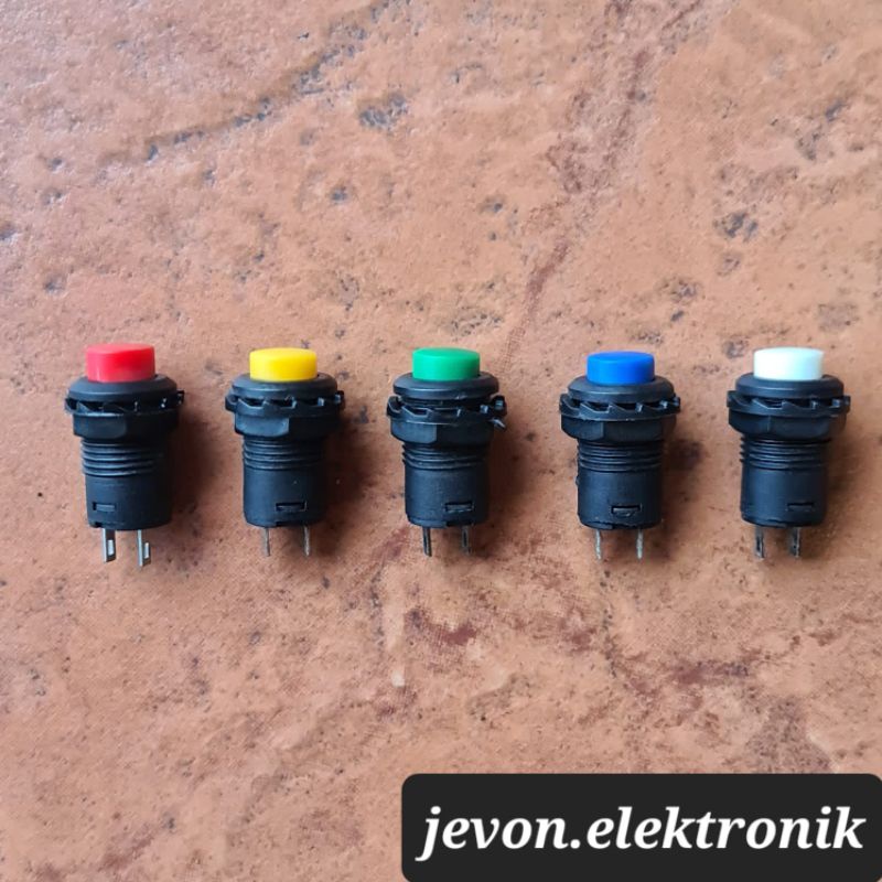 Tombol MERAH HITAM HIJAU PUTIH Black Push On Off Button Switch, แดง ...