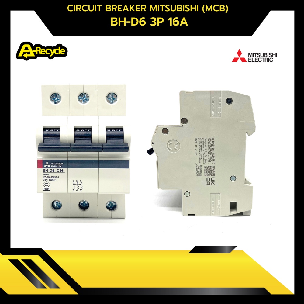 MITSUBISHI (MCB) BH-D6 3P 16A CIRCUIT BREAKER | Shopee Thailand