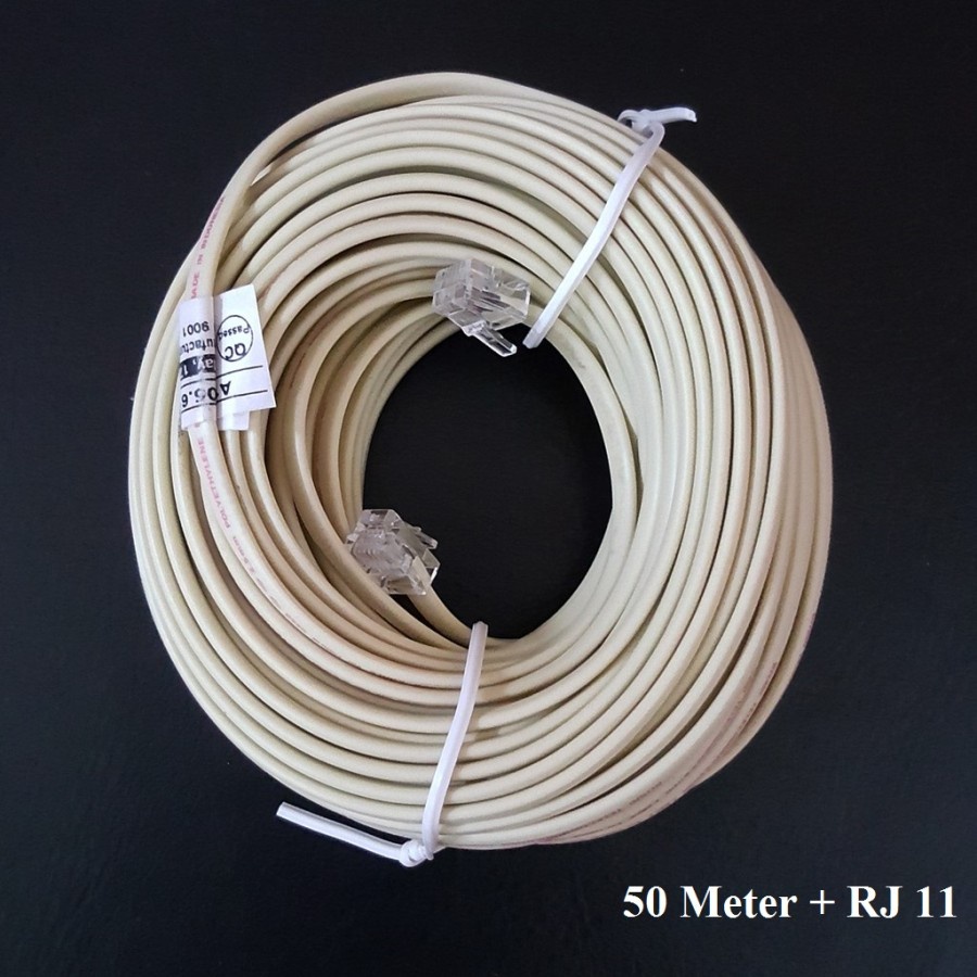 สายสายโทรศัพท์ 50 ม. + มิเตอร์สําเร็จรูป RJ11 | Shopee Thailand