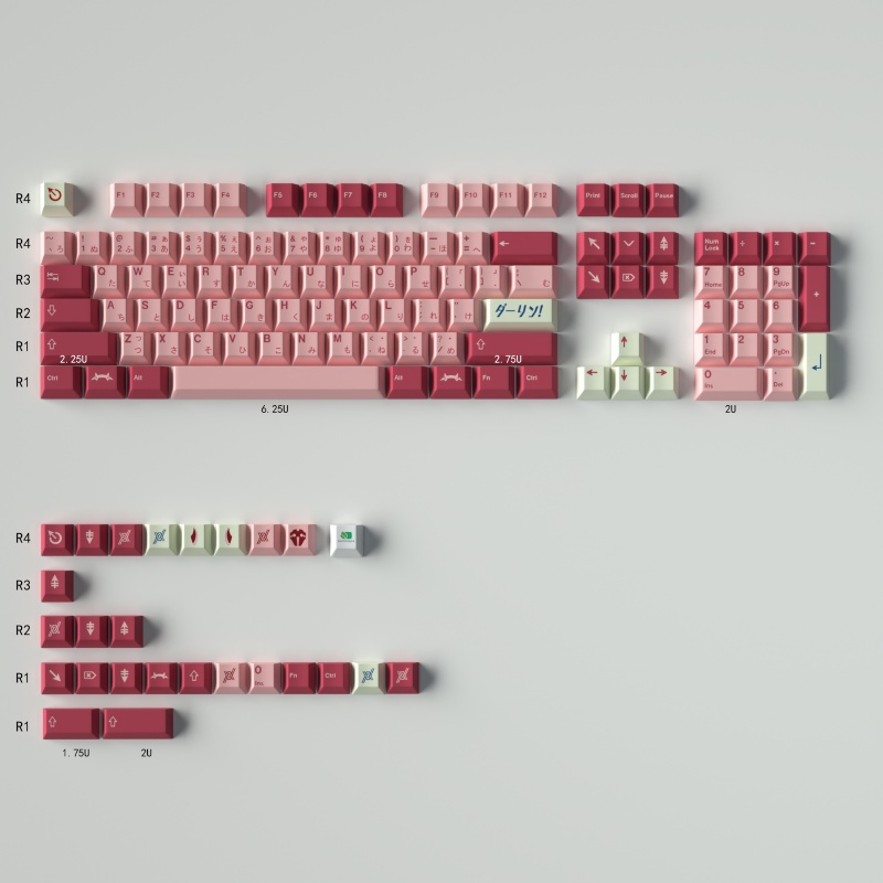 Gmk Deku/EVA Keycap โปรไฟล ์ เชอร ์ รี ่ PBT Dye-Sub 130 ปุ ่ ม ...