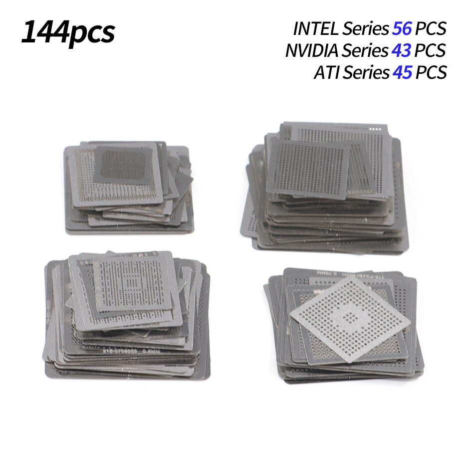 dn0 144ชิ้น/ล็อต BGA ความร้อนโดยตรงกราฟิกการ์ด BGA Stencils INTEL ...