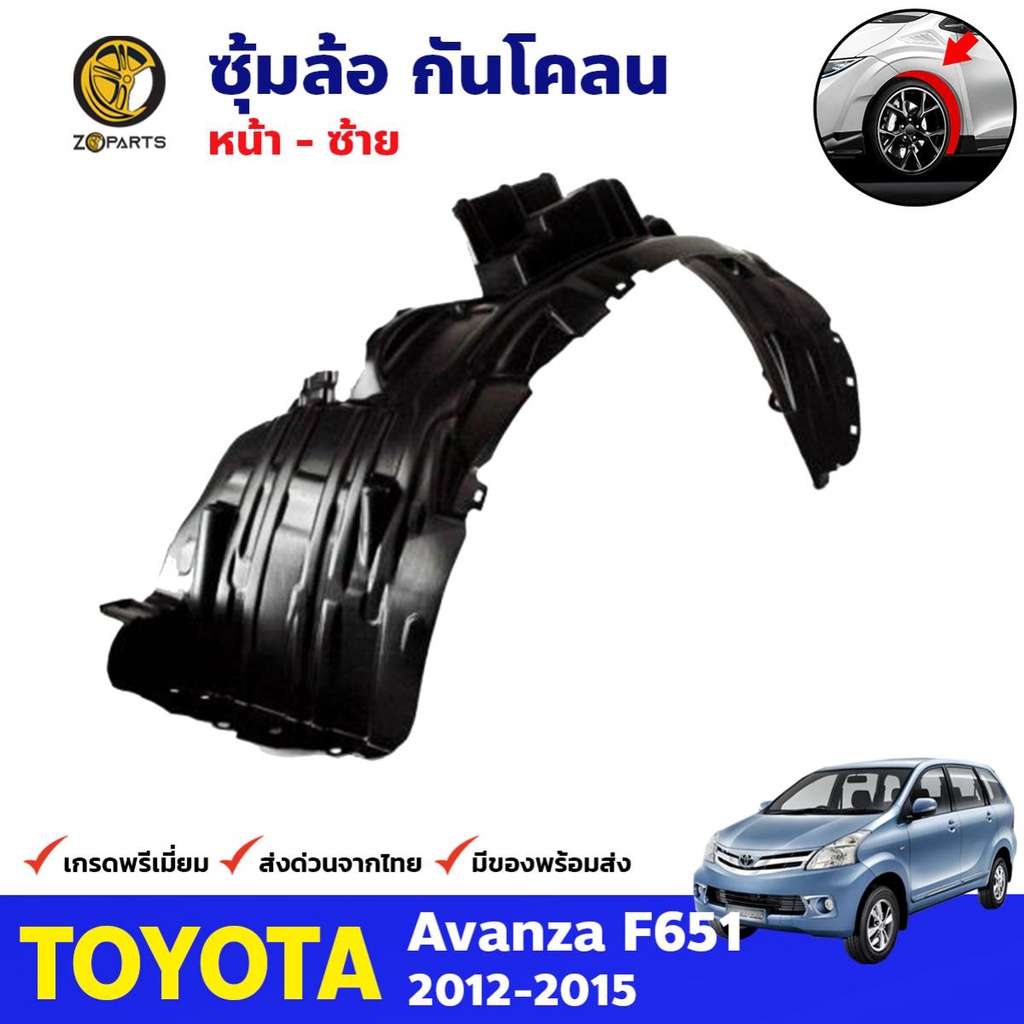 ซุ้มล้อ กันโคลน หน้าซ้าย Toyota Avanza F651 2012-15 อแวนซ่า พลาสติกกัน ...