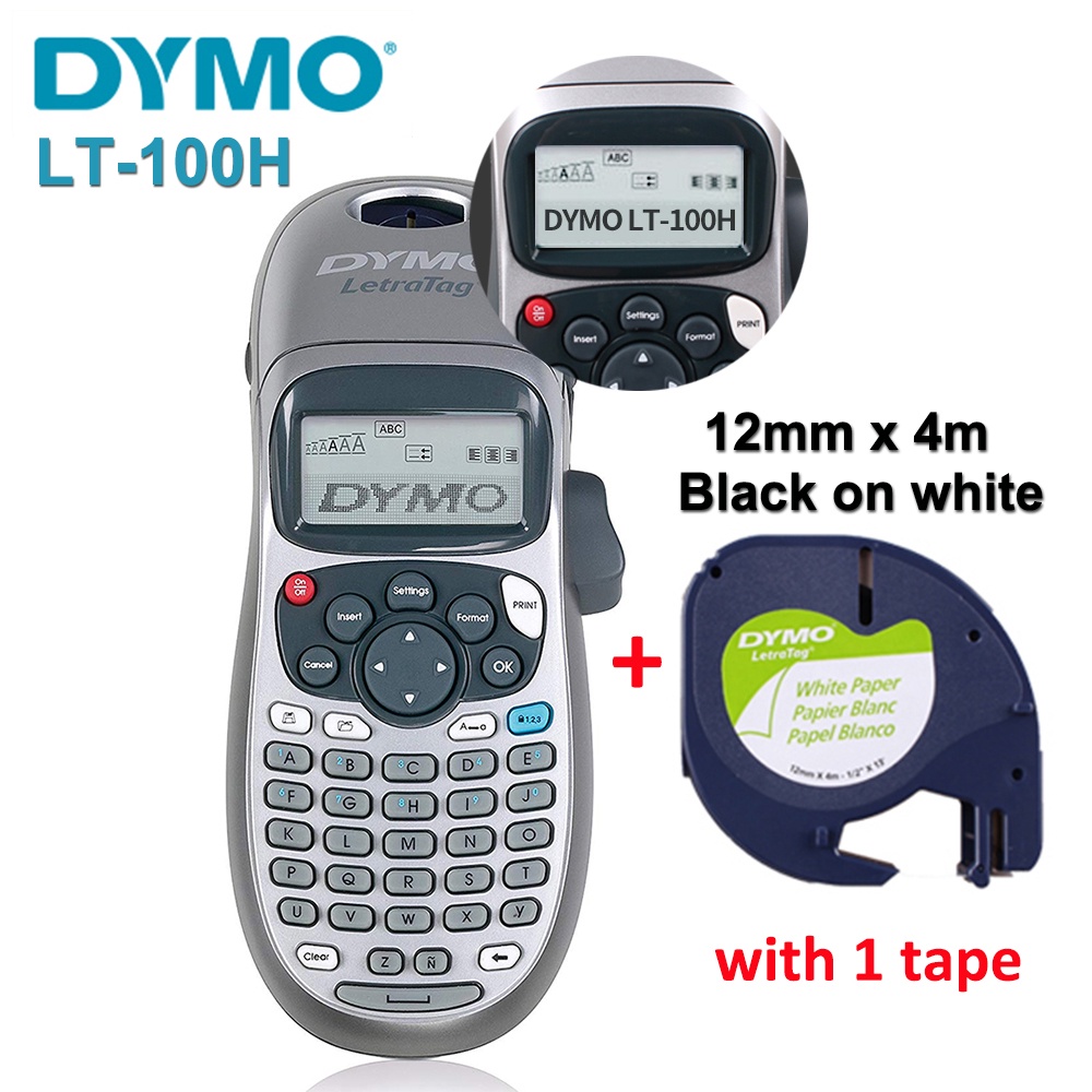 เครื่องทําฉลาก DYMO Letratag LT-100H แบบมือถือ พร้อมเทปฉลาก 1 ชิ้น ...