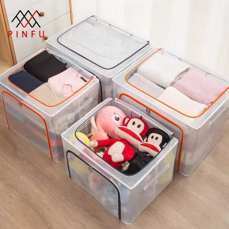PINFU_SHOP กล่องเก็บเสื้อผ้า จัดระเบียบ พับได้ เก็บผ้านวม กล่องพลาสติก ...