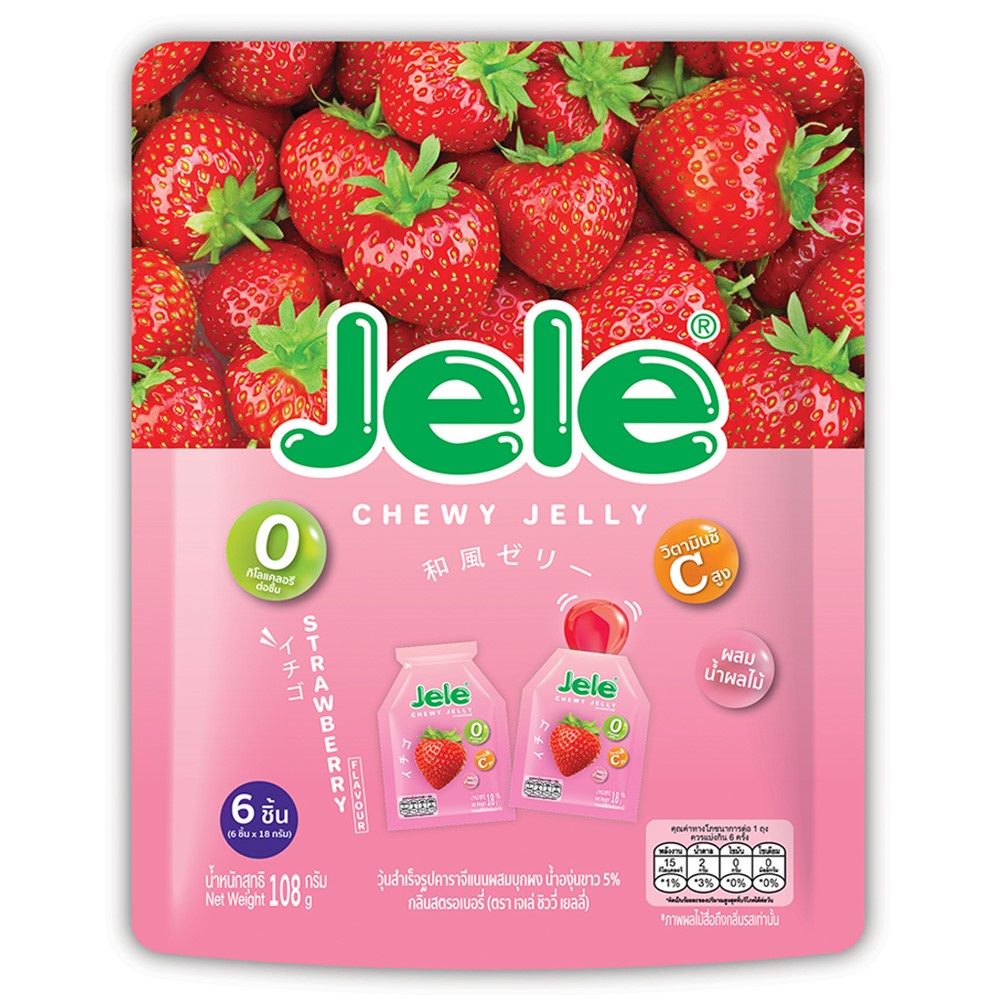 เจเล่ชิววี่เยลลี่กลิ่นสตรอเบอรี่ CHEWY 108 ก.JELESTRAWBERRY FLAVOUR 108G. | Shopee Thailand