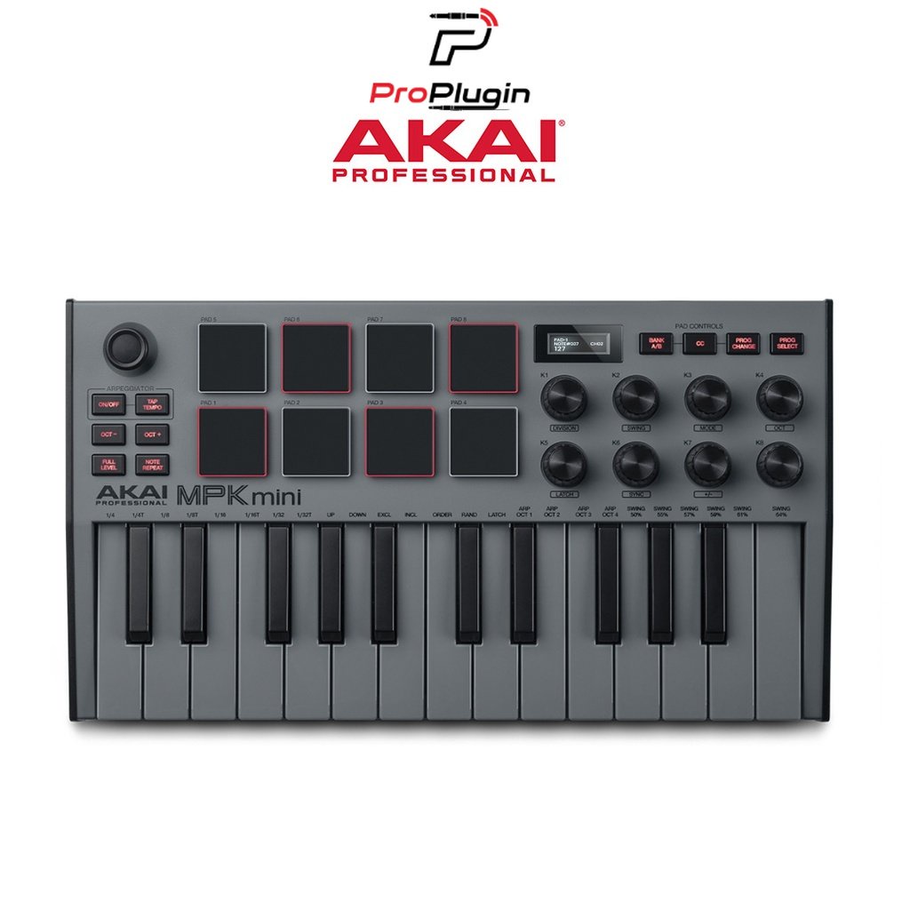 Akai MPK Mini 3 25-Key MIDI/USB Controller Special Edition Grey (ProPlugin) | Shopee Thailand