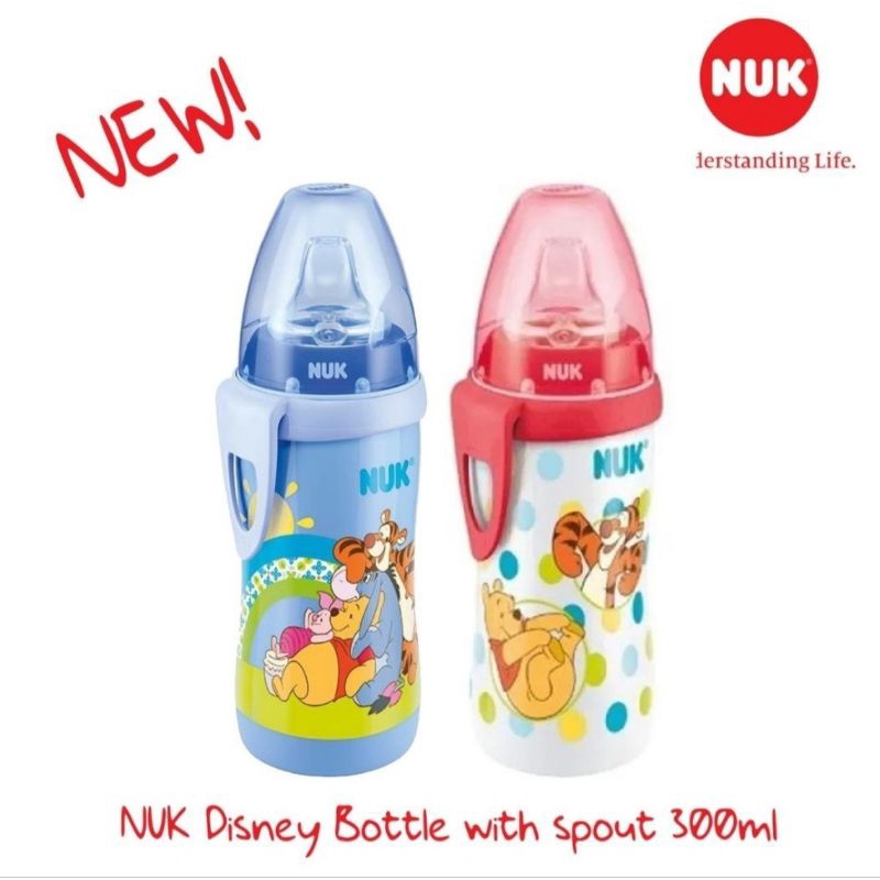Nuk Disney ขวดซิลิโคน Spout Original 12m + Spout ขวด Winnie The Pooh ขวดดื่ม 300ml | Shopee Thailand