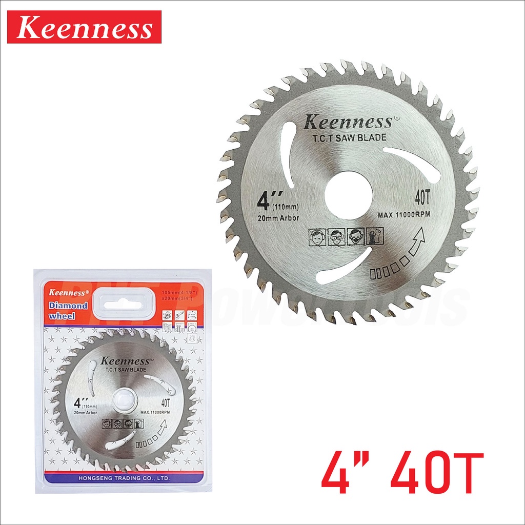 Keenness ใบเลื่อยวงเดือน 4" ขนาด 24T, 30T, 40T สำหรับตัดไม้เนื้อแข็ง ไม้เนื้ออ่อน และไม้อัดทุก ...