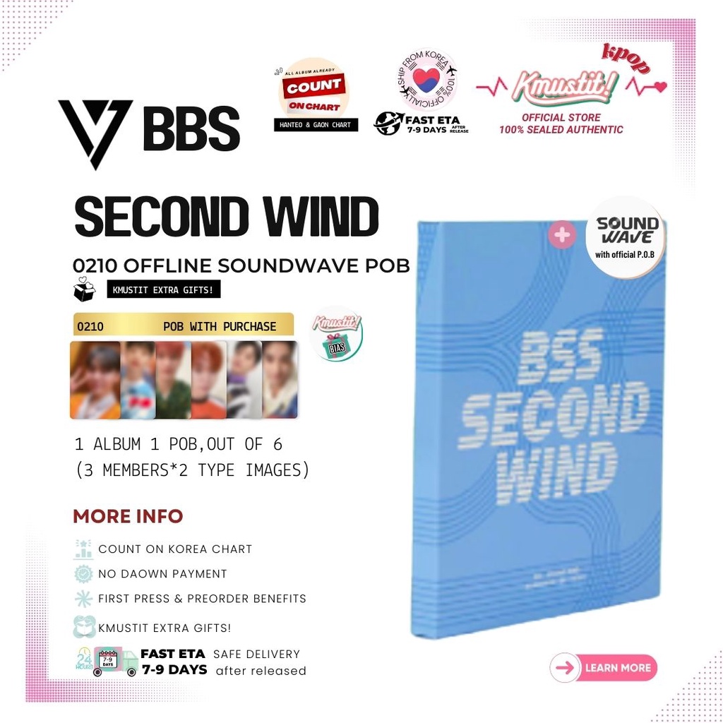 SEVENTEEN SECOND WIND 1st single album with photocard KMUSTIT preorder ...