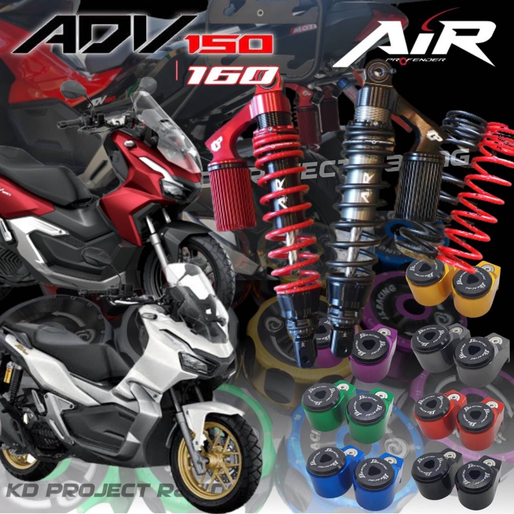 โช๊คหลัง Profender รุ่น AIR สีแดง Honda ADV150,160(395mm) 2018-2023 (มี ...