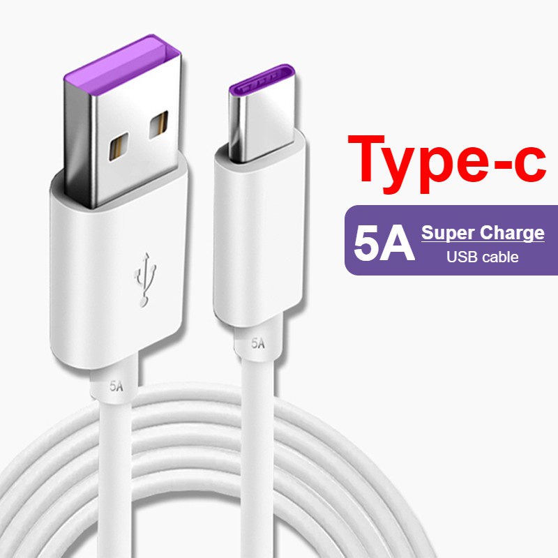 สายเคเบิล USB Type - C 5A 1M สายเคเบิลข้อมูลรองรับ Super Charger สาย ...
