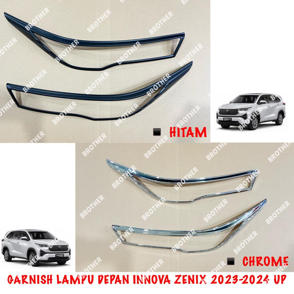 Hitam All New Innova Zenix 2022 2023 2024 UP ไฟหน้า Garnish Matte Black ...
