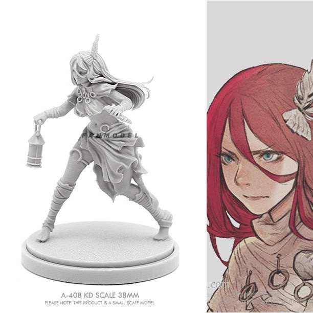 Beauty Soldier Goddess Series โมเดลทหารเรซิ่น ขนาด 38 มม. (สีขาว) A-408 ...