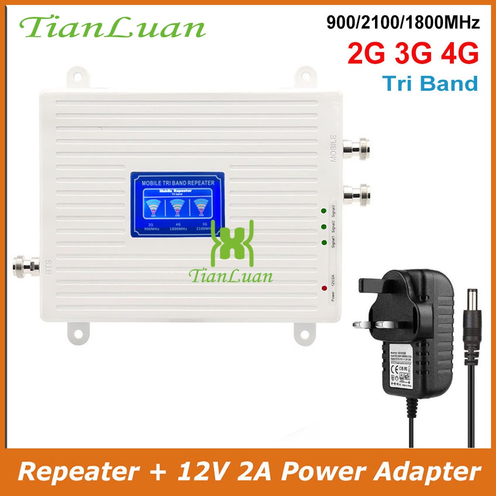 เอาท์พุทคู่ 2G 3G 4G Tri Band 1 2100MHz Band 8 900MHz Band 3 1800MHz LTE DCS UMTS เครื่องขยาย ...