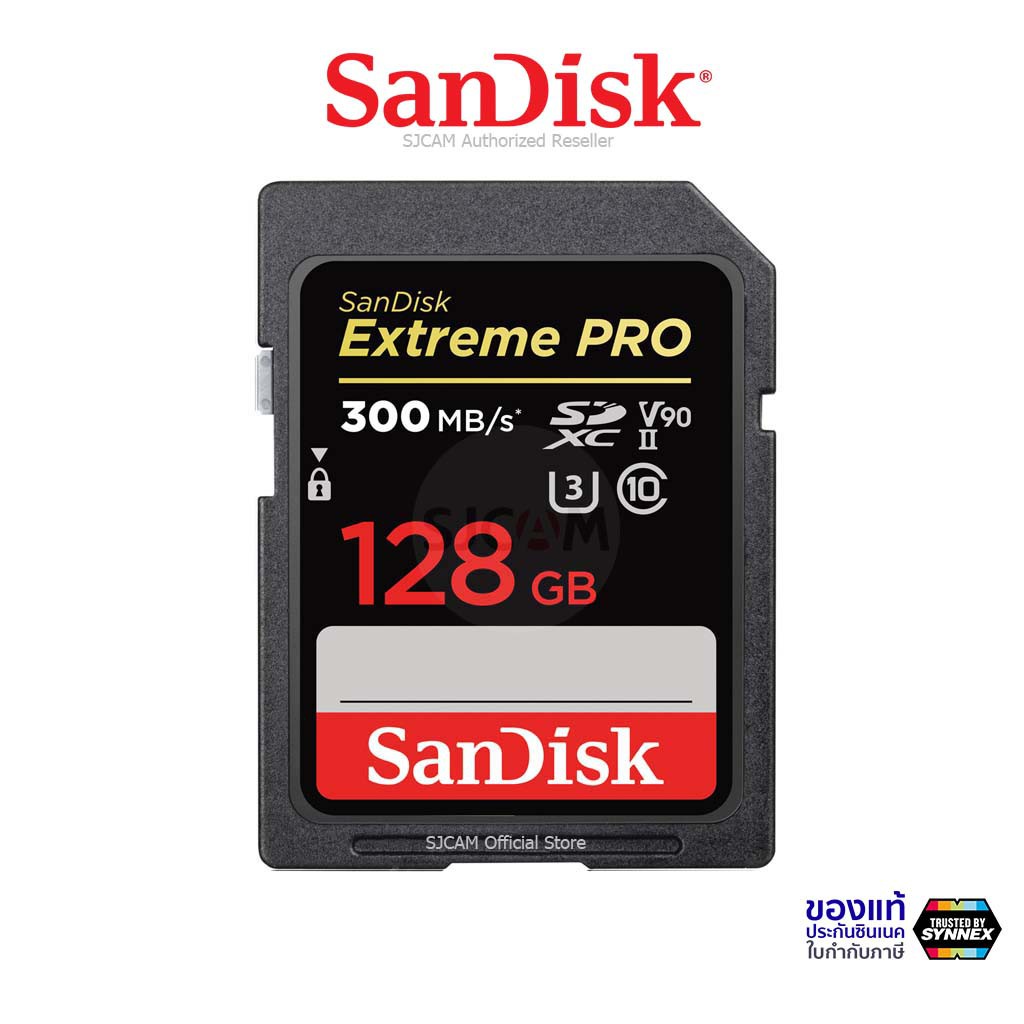 SanDisk Extreme PRO SD Card UHS-ii 128 GB ความเร็วอ่าน300MB/s V90 (SDSDXDK_128G_GN4IN) 8K แซนดิส ...