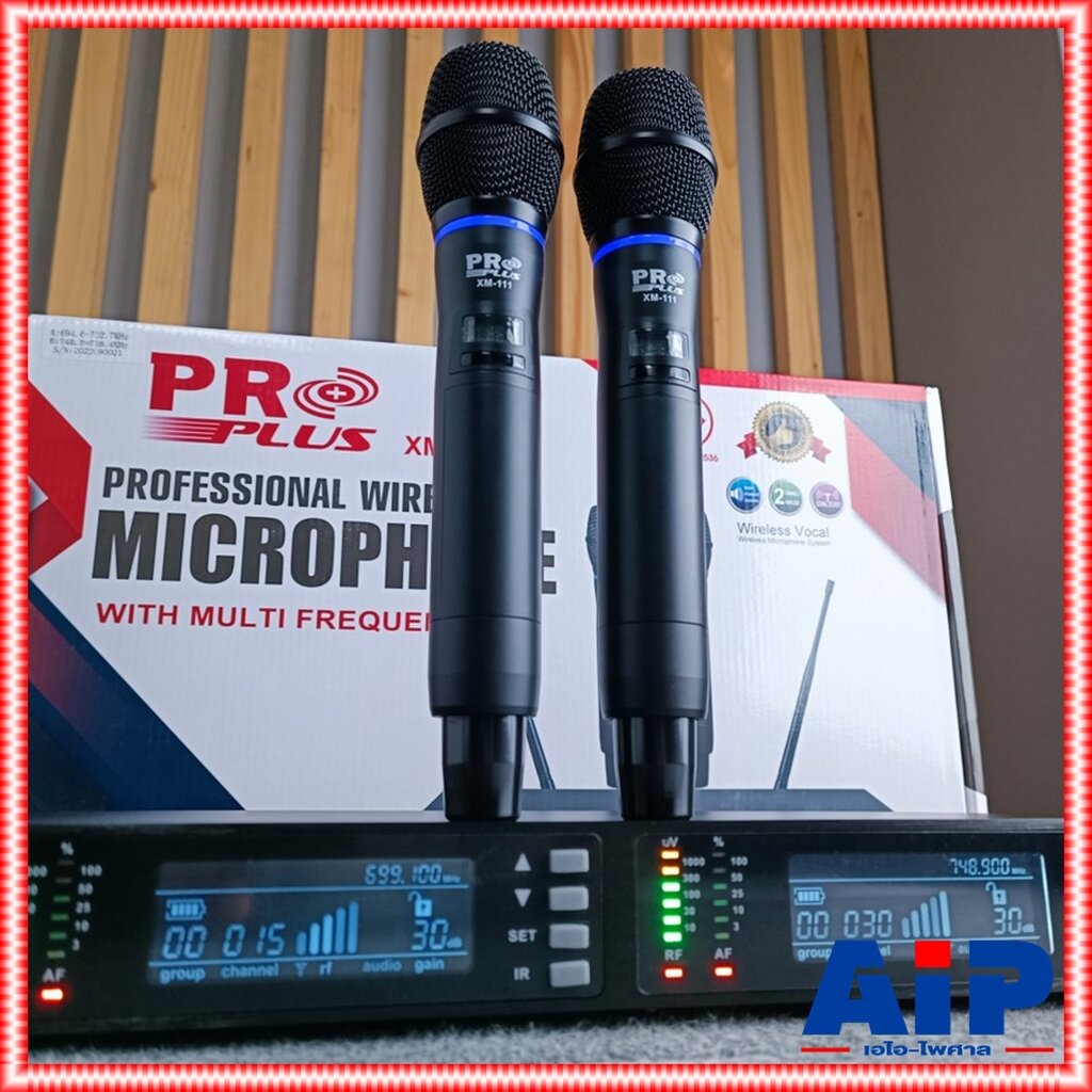 ฟรีค่าส่ง PROPLUS XM-111 ไมค์ลอยคู่ UHF จูนคลื่น ย้ายเสา ความถี่ใหม่ โปรพลัส XM 111 XM111 ไมค์ ...