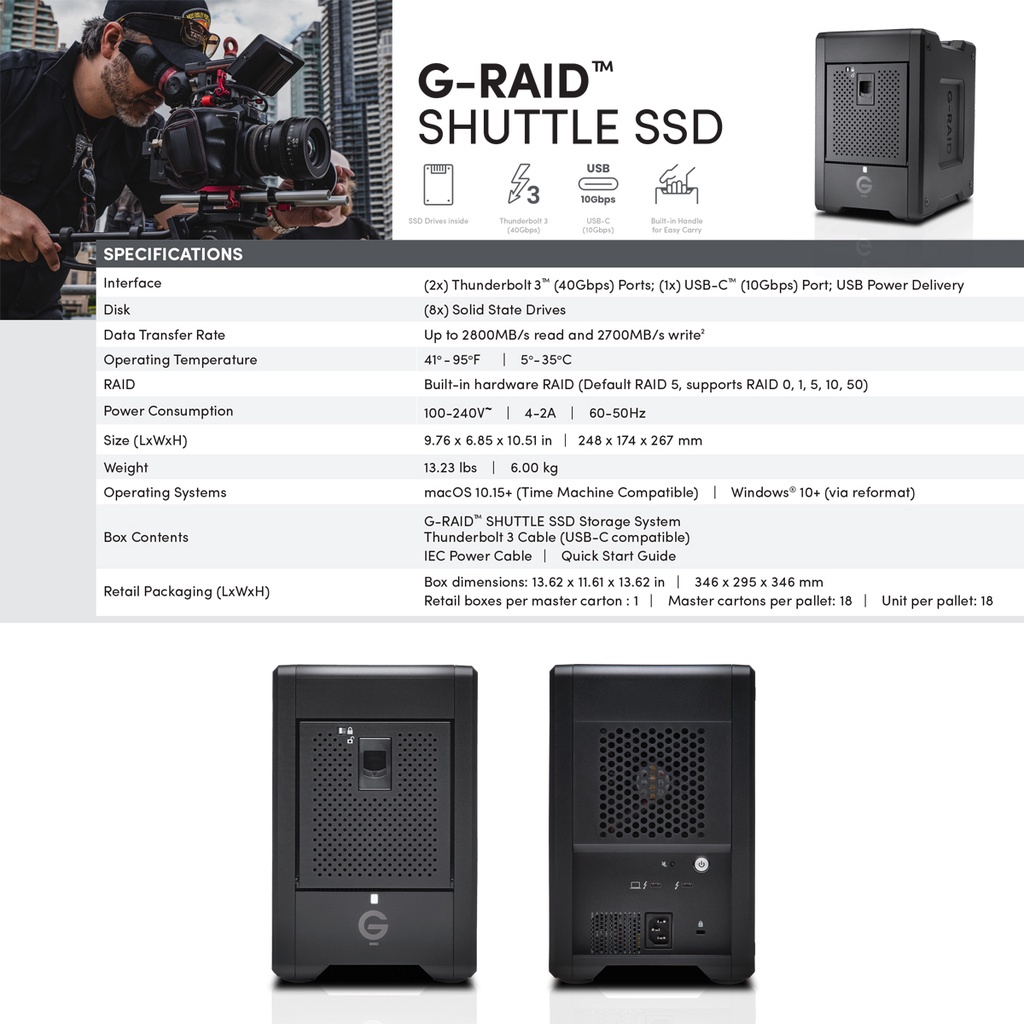 SanDisk Professional G-RAID Shuttle SSD 32TB The ultimate transportable ...
