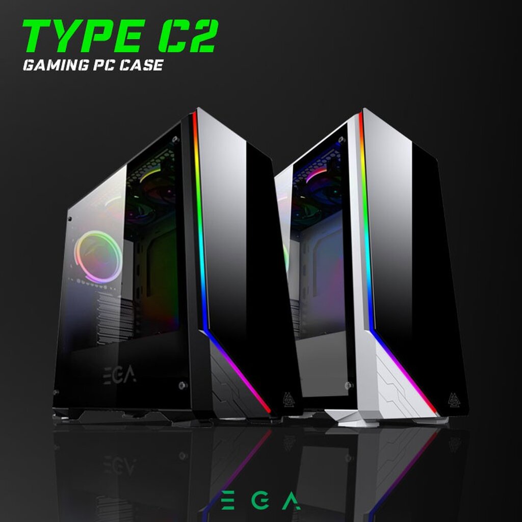 🛵มีส่งด่วน💨 EGA TYPE C2 เคส GAMING PC CASE ไฟ RGB สามารถปรับไฟได้มีให้ ...
