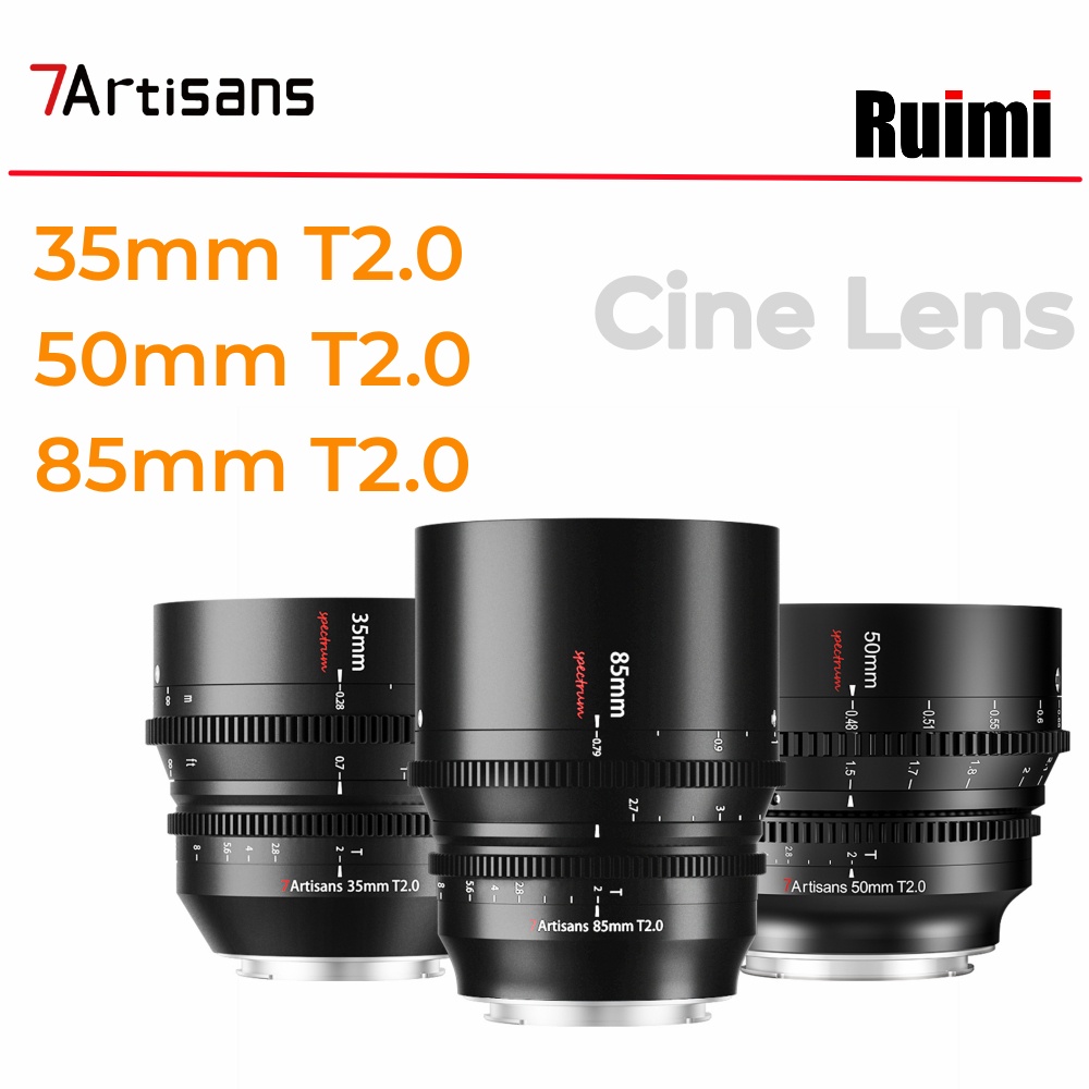 7Artisans 35mm 50mm 85mm T2.0 Full Frame Cine Lens สําหรับ Mount FX3/ L ...
