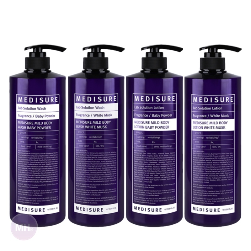MEDISURE Mild Body Lotion / Body Wash 1000ml / Baby Powder / White Musk ...