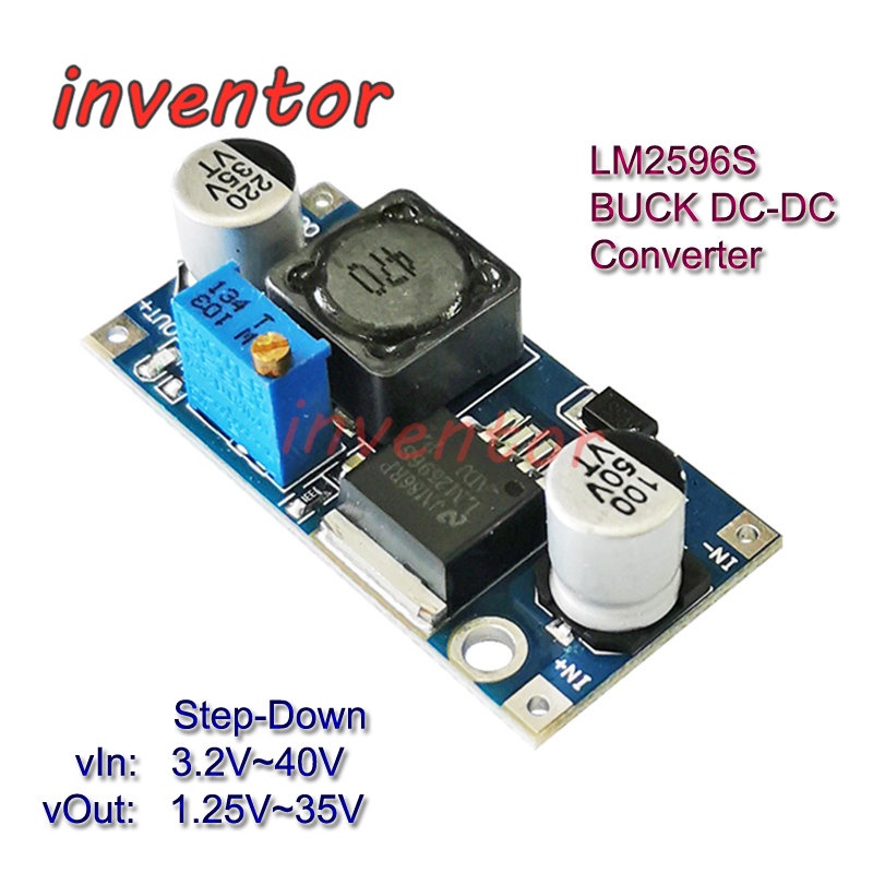 Lm2596s DC-DC โมดูลพาวเวอร์ซัพพลายแปลงบัค สเต็ปดาวน์ LM2596 DC1.25V-35V ปรับได้ | Shopee Thailand