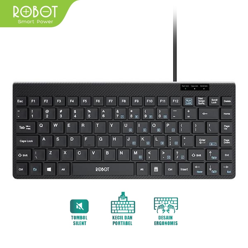 Tombol Robot Keyboard RK10 Portable Mini Wired Ultra-Thin USB Silent ...