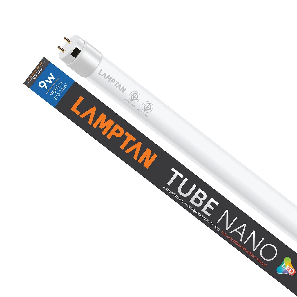 หลอดไฟ LED T8 9W Day Light LAMPTAN รุ่น NANO LYN | Shopee Thailand