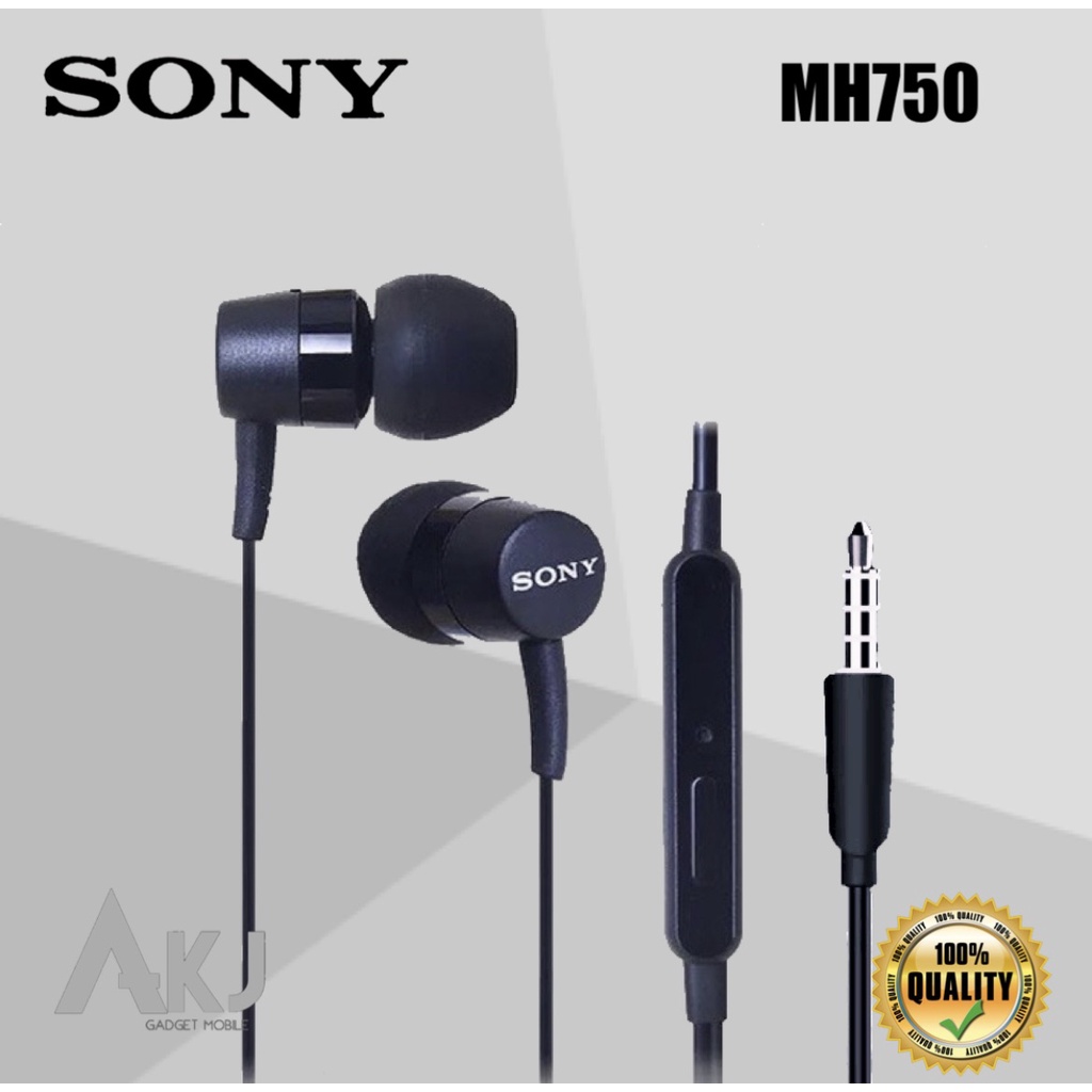 SONY MH750 in Ear earphone BASS Subwoofer Xperia Series Earbuds With Mic | Shopee Thailand