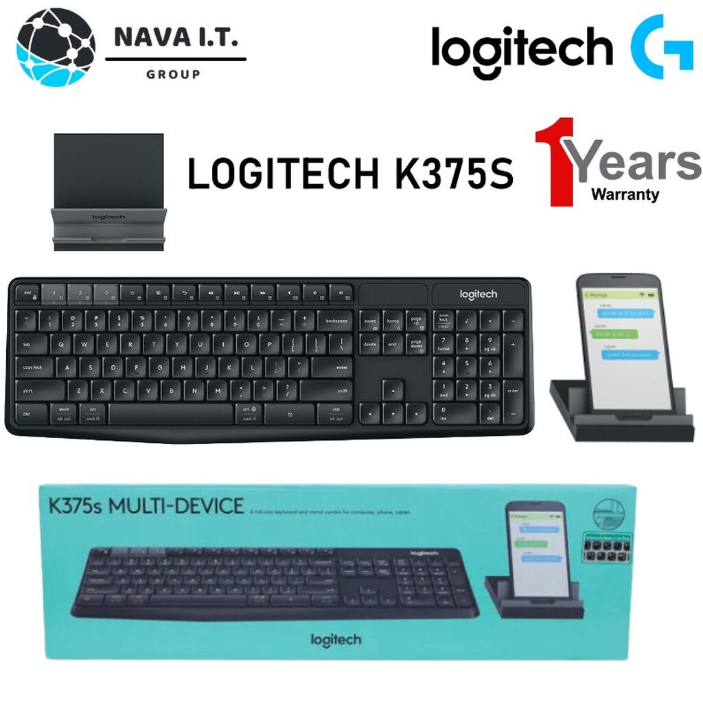 ⚡️กรุงเทพฯด่วน1ชั่วโมง⚡️ LOGITECH คีย์บอร์ดไร้สายและขาตั้ง MULTI-DEVICE WIRELESS KEYBOARD&STAND ...