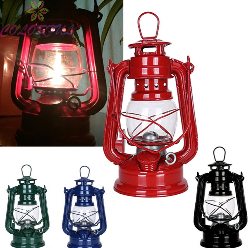 【COLORFUL】LED Camping Lantern Nostalgia Petroleum Storm Lantern Outdoor ...