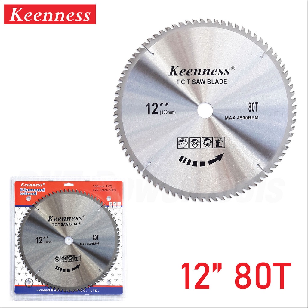 Keenness ใบเลื่อยวงเดือน 12" ขนาด 40T, 60T, 80T สำหรับตัดไม้เนื้อแข็ง ไม้เนื้ออ่อน และไม้อัดทุก ...