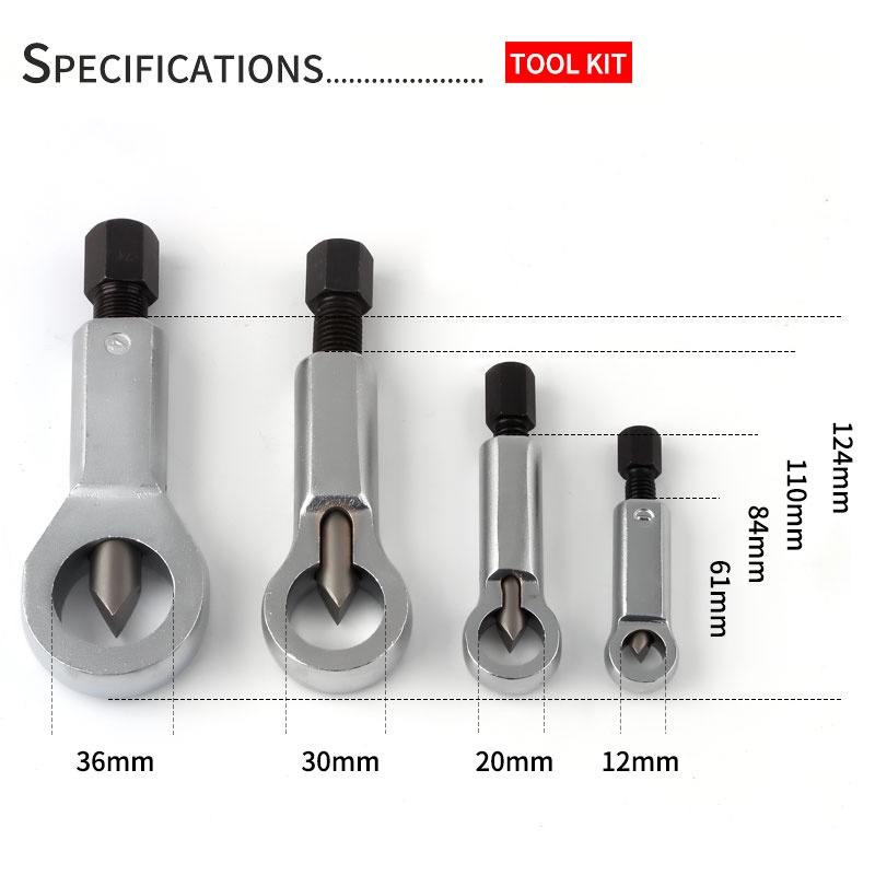 Rusty Nut Splitter เสียหาย Bolt Nut Separator Extractor Remover ตัด ...
