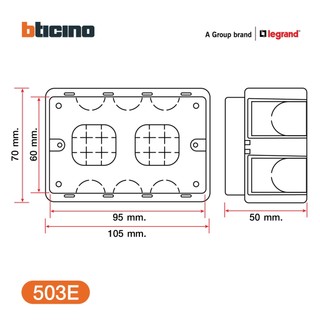 BTicino บล็อกพลาสติกแบบฝัง 3 ช่อง สีเหลือง Flush Mounted Plastic Box ...