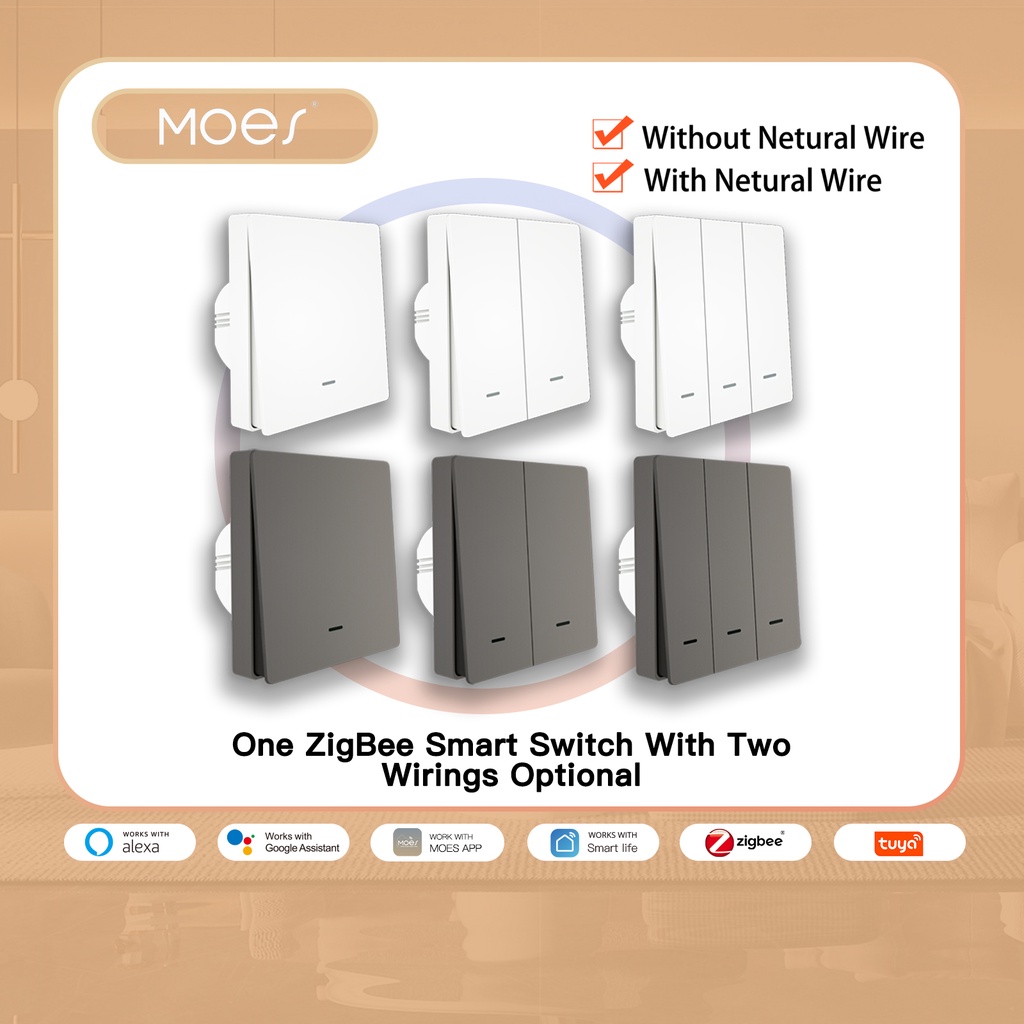 Moes Tuya ZigBee สวิตช์ไฟอัจฉริยะ 2/3 ทาง ไม่มีตัวเก็บประจุ สําหรับ ... Moes Tuya ZigBee สวิตช์ไฟอัจฉริยะ 2/3 ทาง ไม่มีตัวเก็บประจุ สําหรับ ...